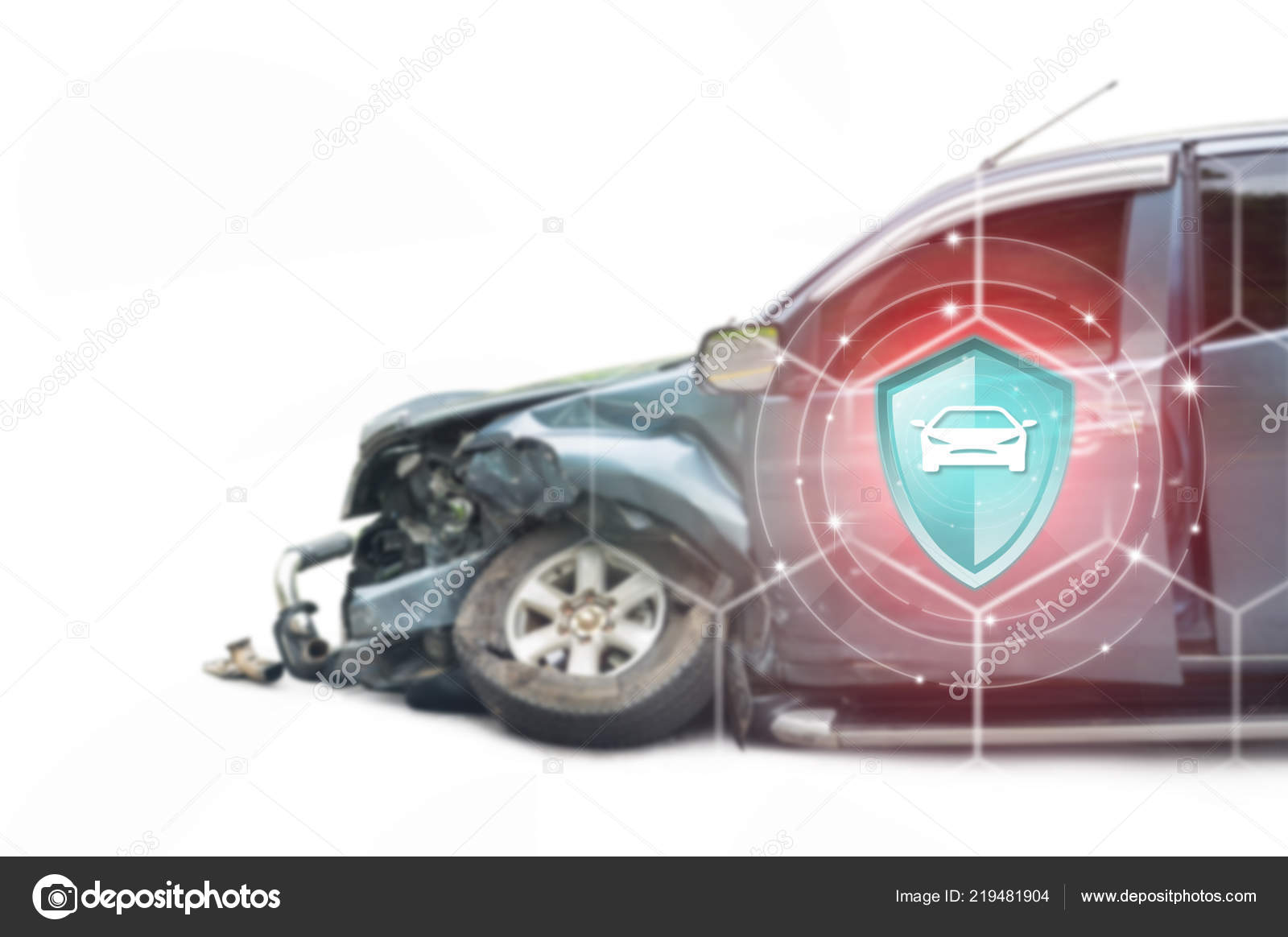 Car Insurance Shield Protection Vehicle Virtual Screen Car Crash ...