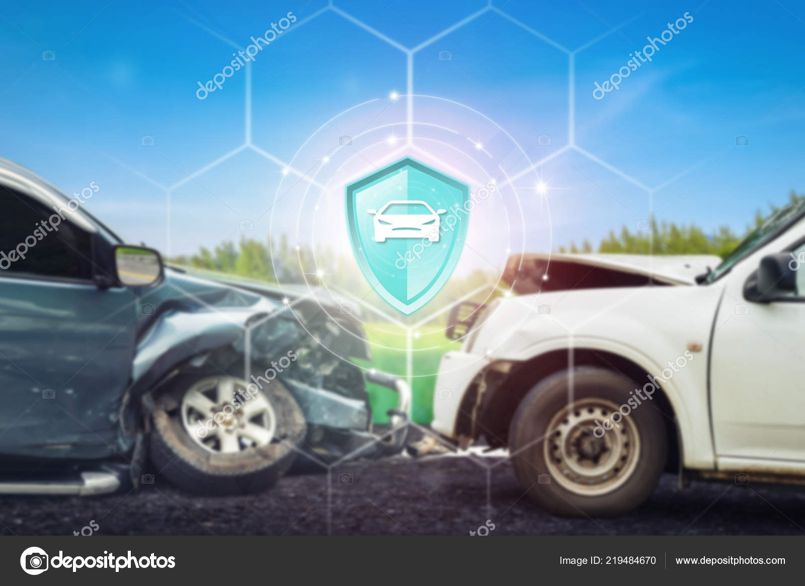 Car Insurance Shield Protection Vehicle Virtual Screen Car Crash ...