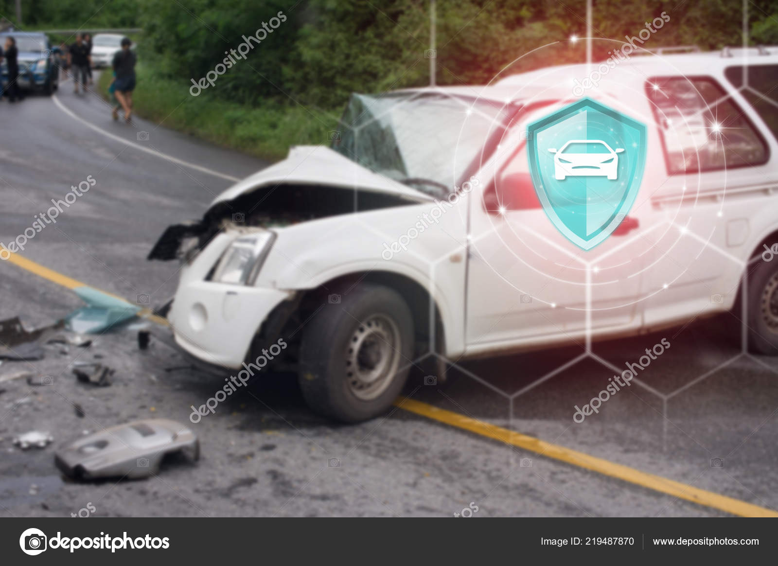 Car Insurance Shield Protection Vehicle Virtual Screen Car Crash ...