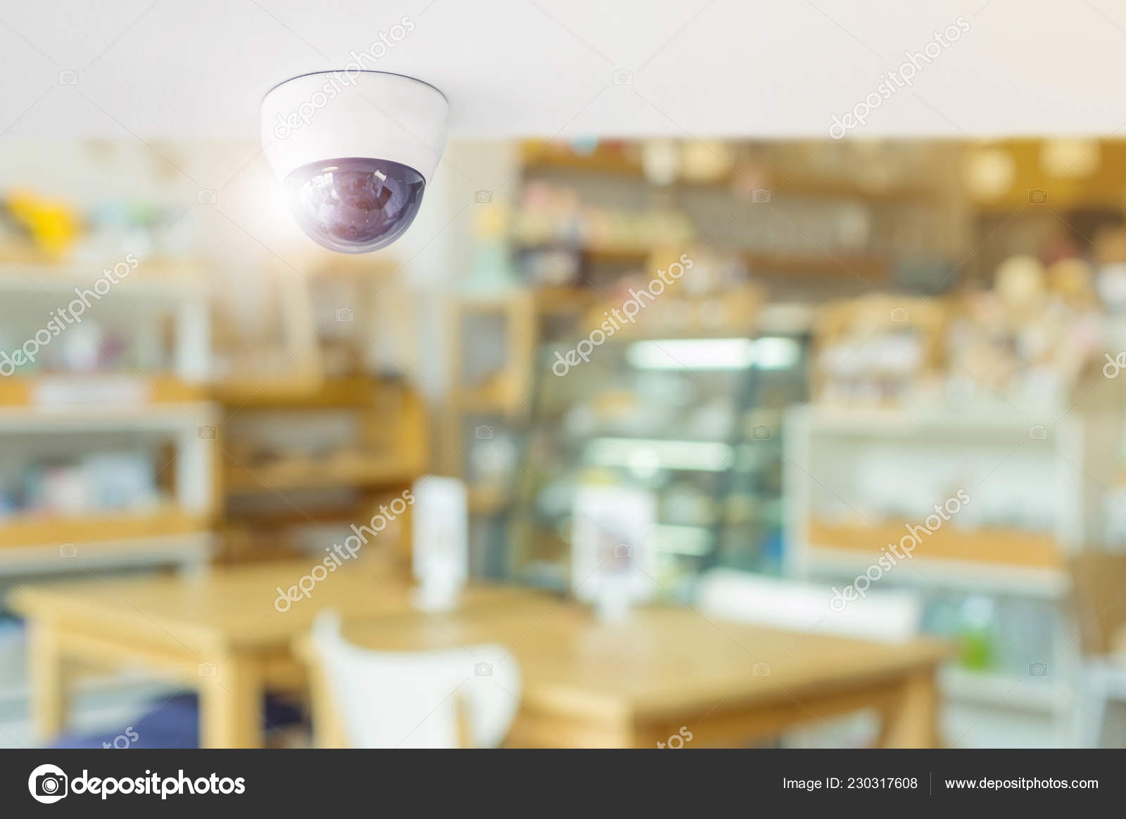 Cctv System Security Restaurant Surveillance Camera Installed Ceiling ...