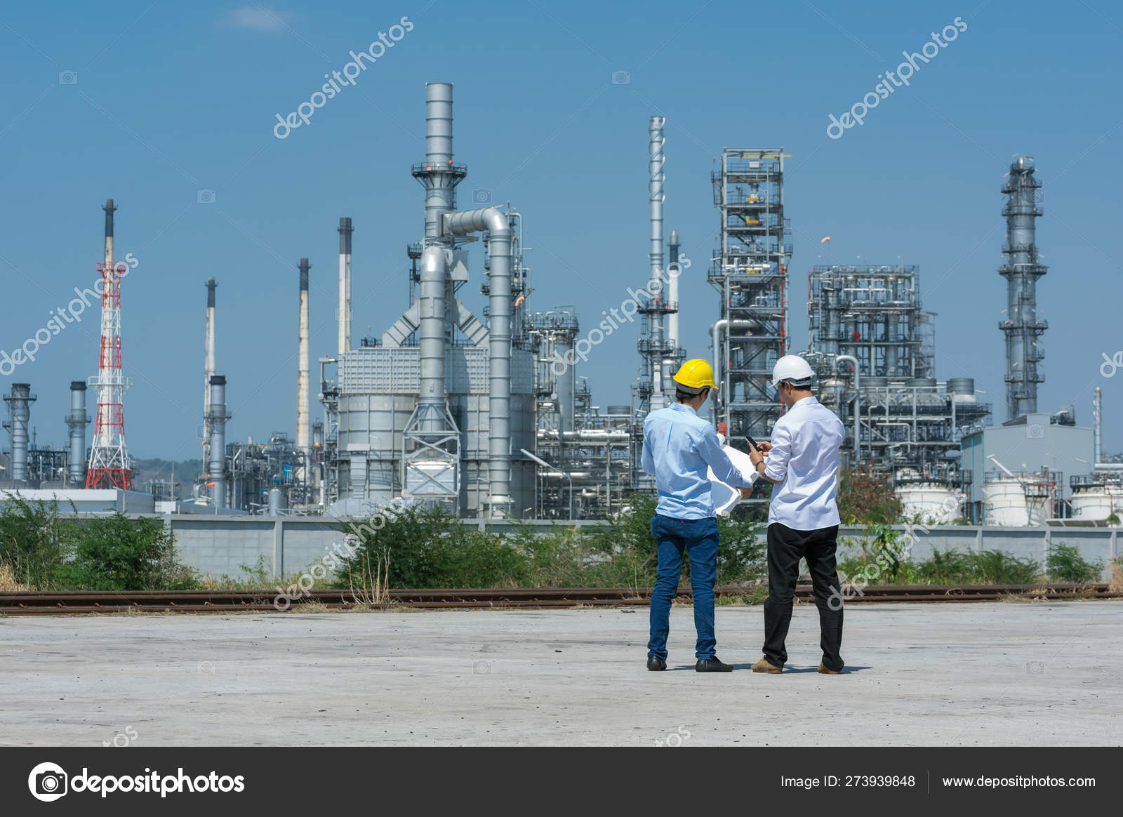 Engineer on refinery. Stock Photo by ©nirutdps 273939848