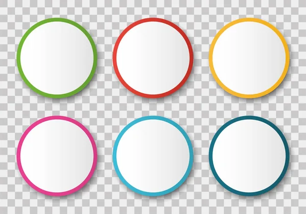 Colorful Vector Empty Circle Stickers - Labels Set on Transparent ...