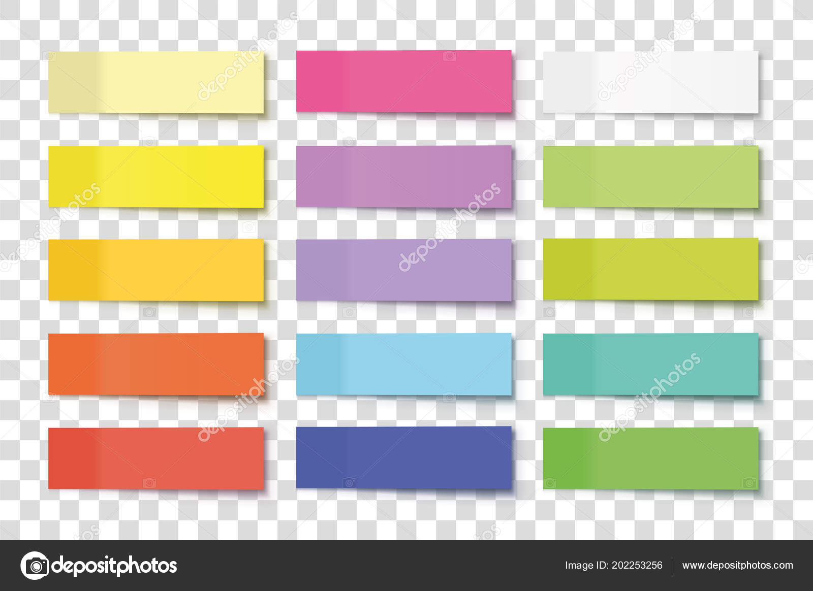 Post Note Stickers Transparent Background Paper Stickers Vector ...