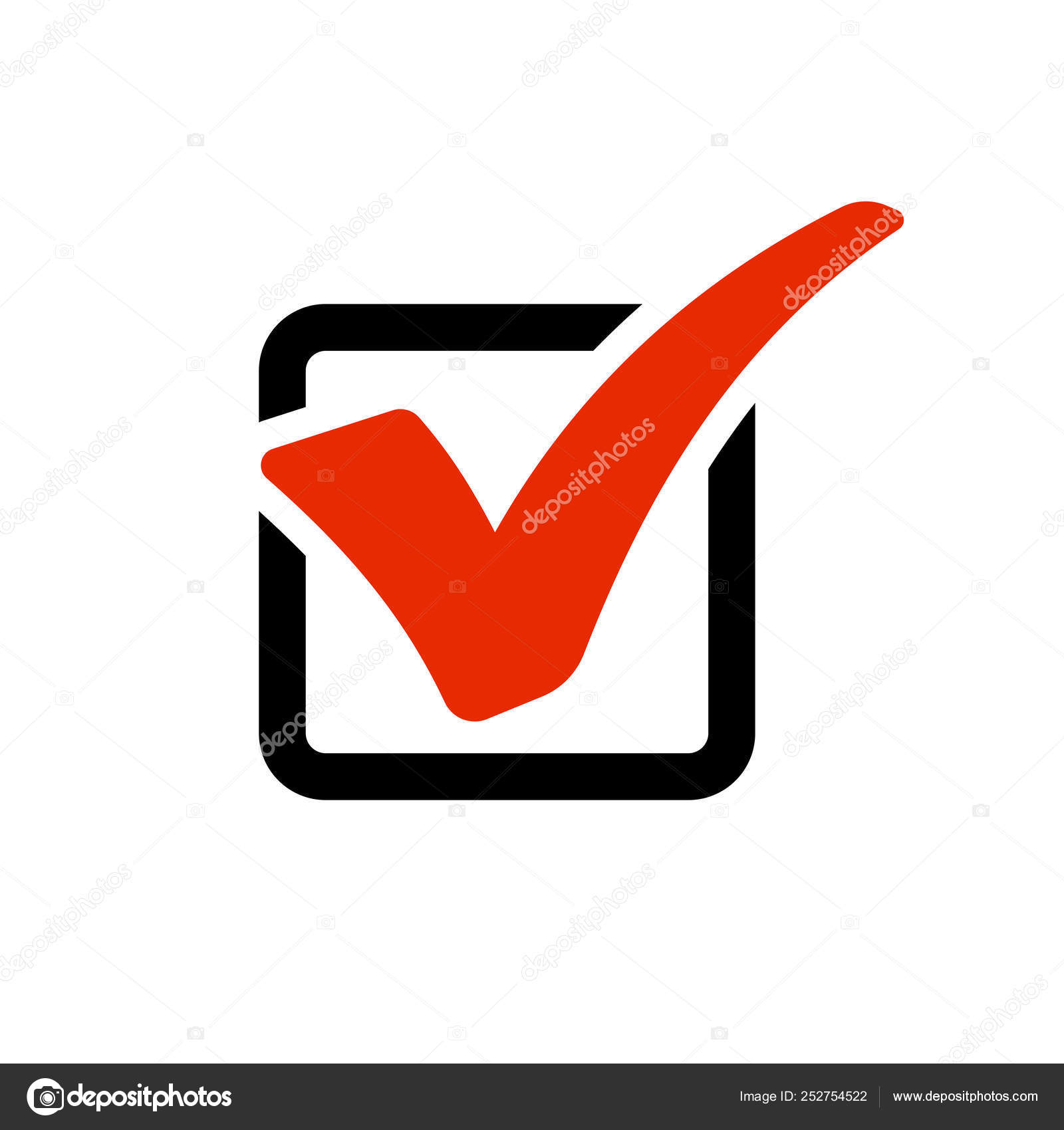 Red checkmark in box. Vector Stock Vector by ©Warmworld 252754522