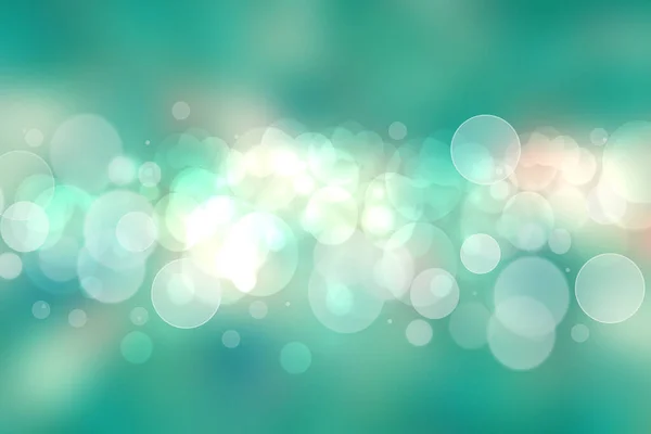 Abstract gradient green light turquoise shiny blurred background texture with circular bokeh ...