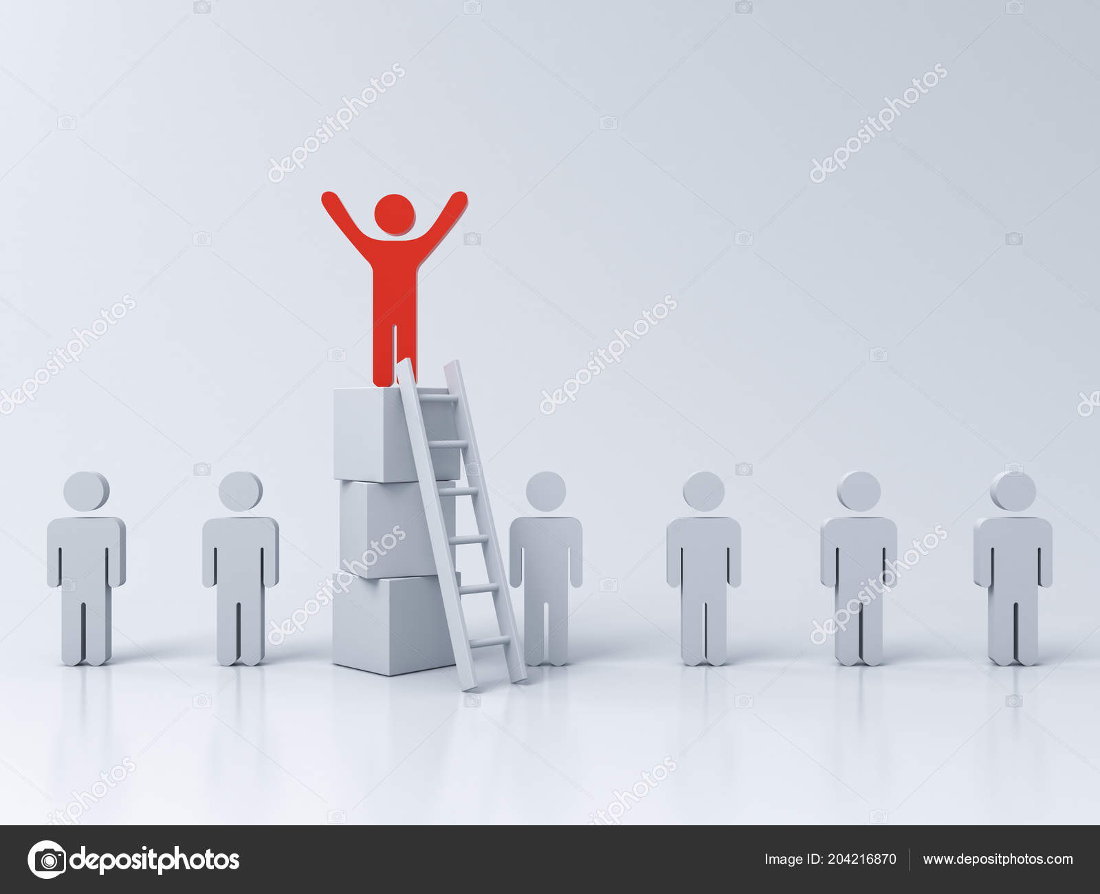 One Person Standing Up In A Crowd