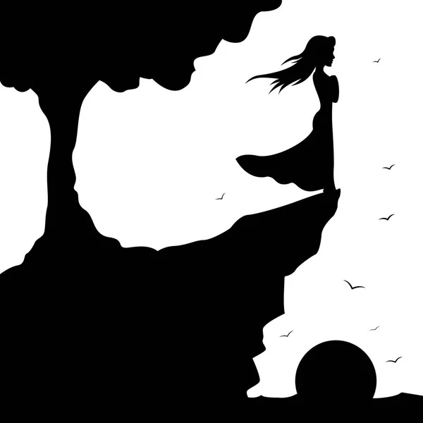 Looking Over A Cliff Drawing