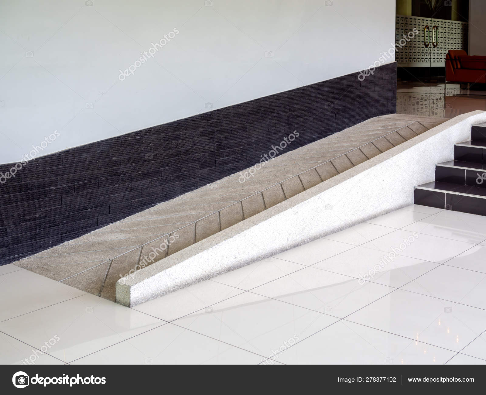 Concrete ramp way for support wheelchair disabled people inside ⬇ Stock ...