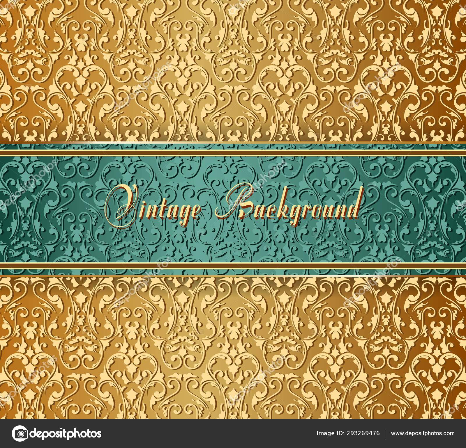 Elegant vintage card. Design background with ornate vintage pattern ...