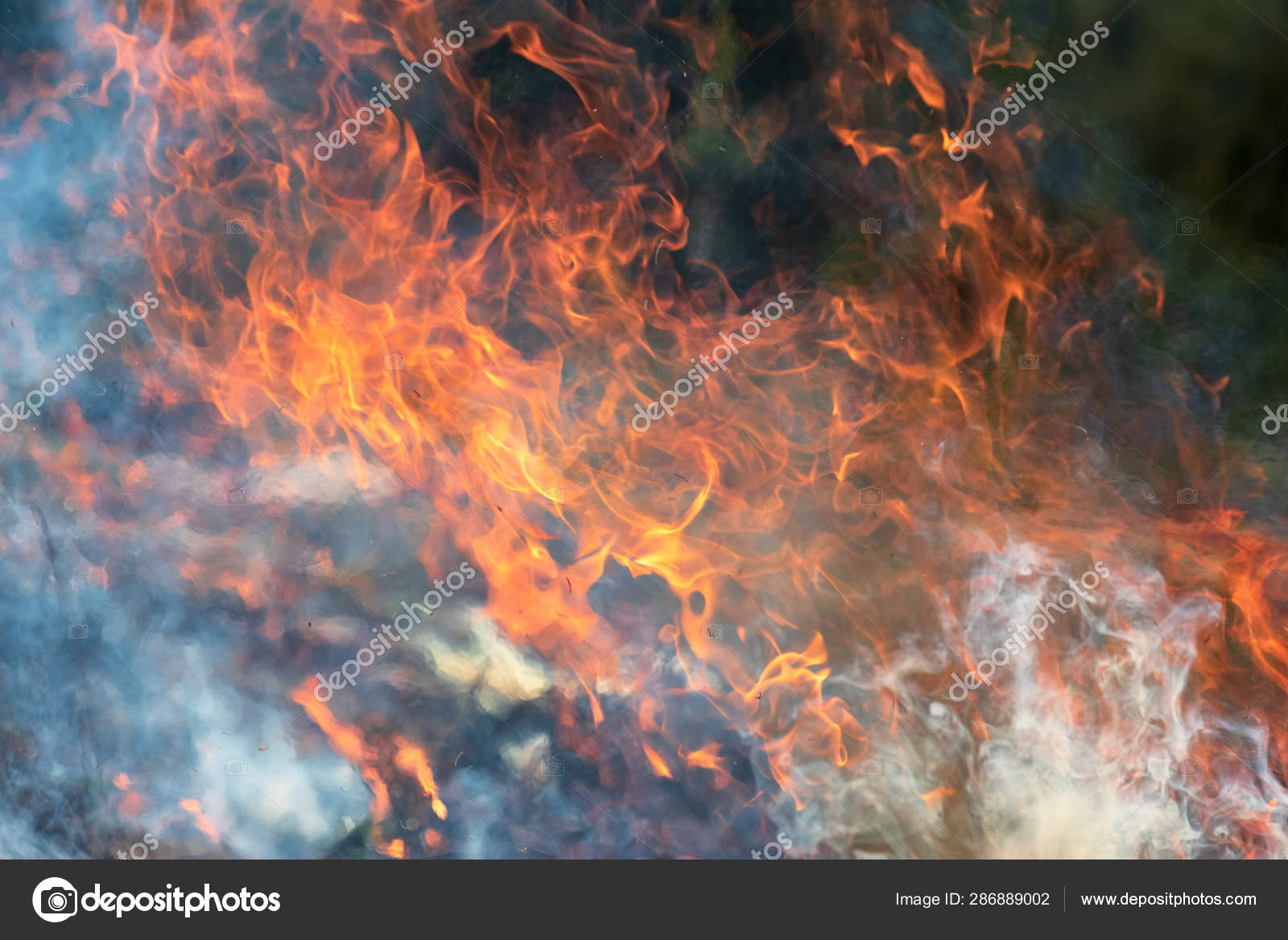 Flames and smoke, fire background — Stock Photo © makkis #286889002