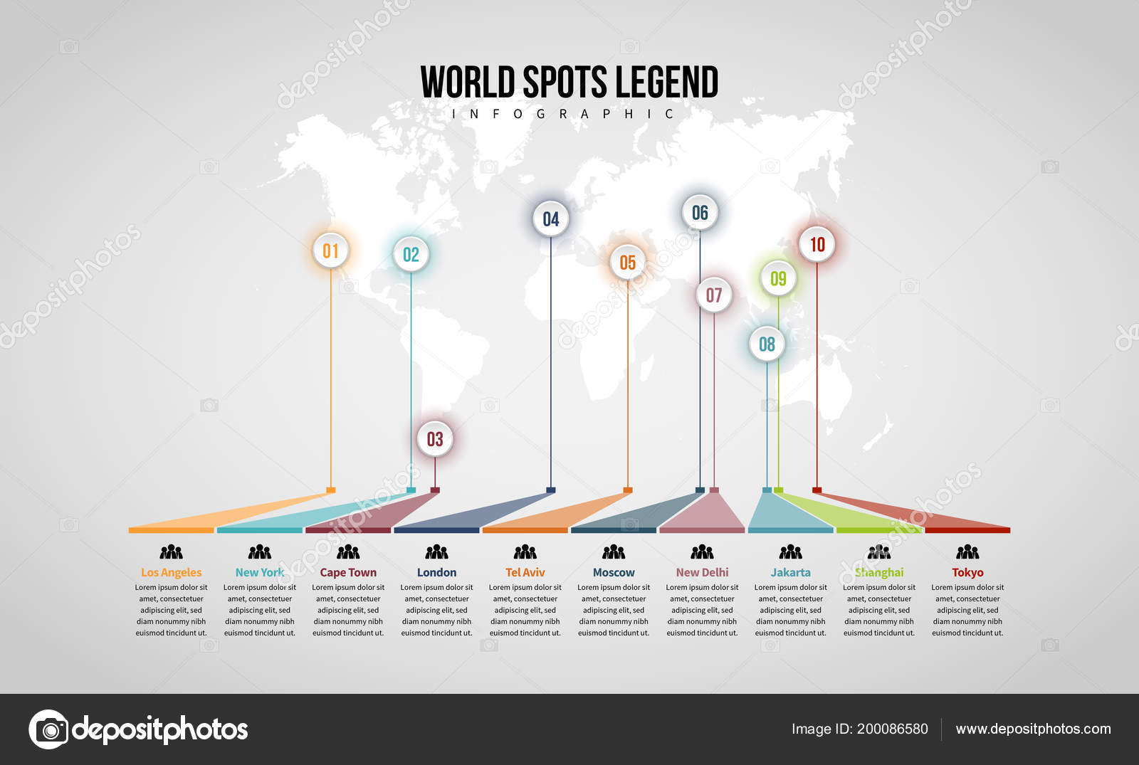 Vector Illustration World Spots Legend Infographic Design Element Stock ...