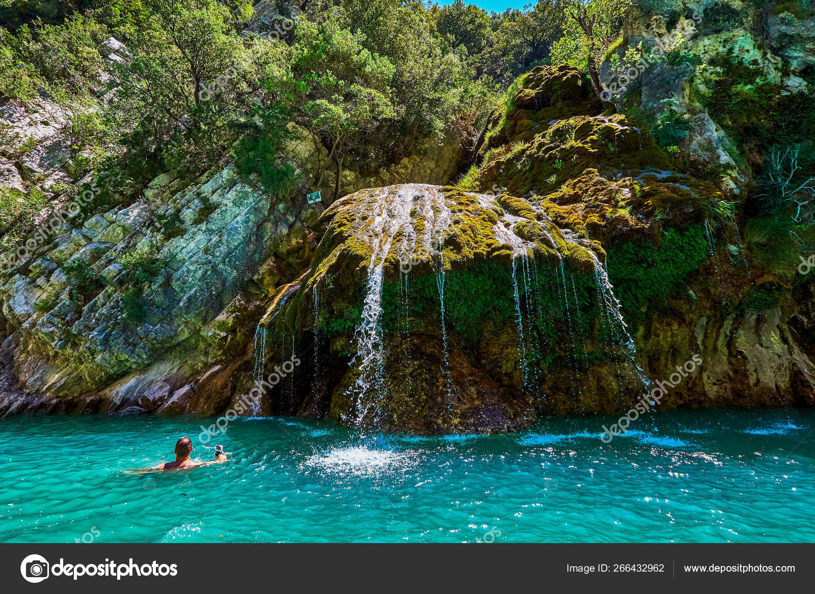 Waterfall , St Croix Lake, Les Gorges du Verdon, Provence, Franc ...