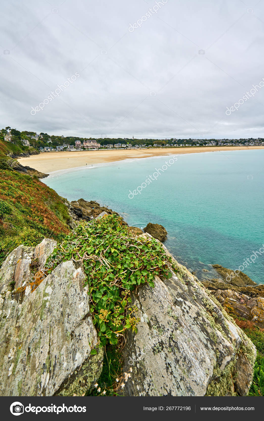 Brittany beach called The Big Beach taken from Pointe de la garde ...