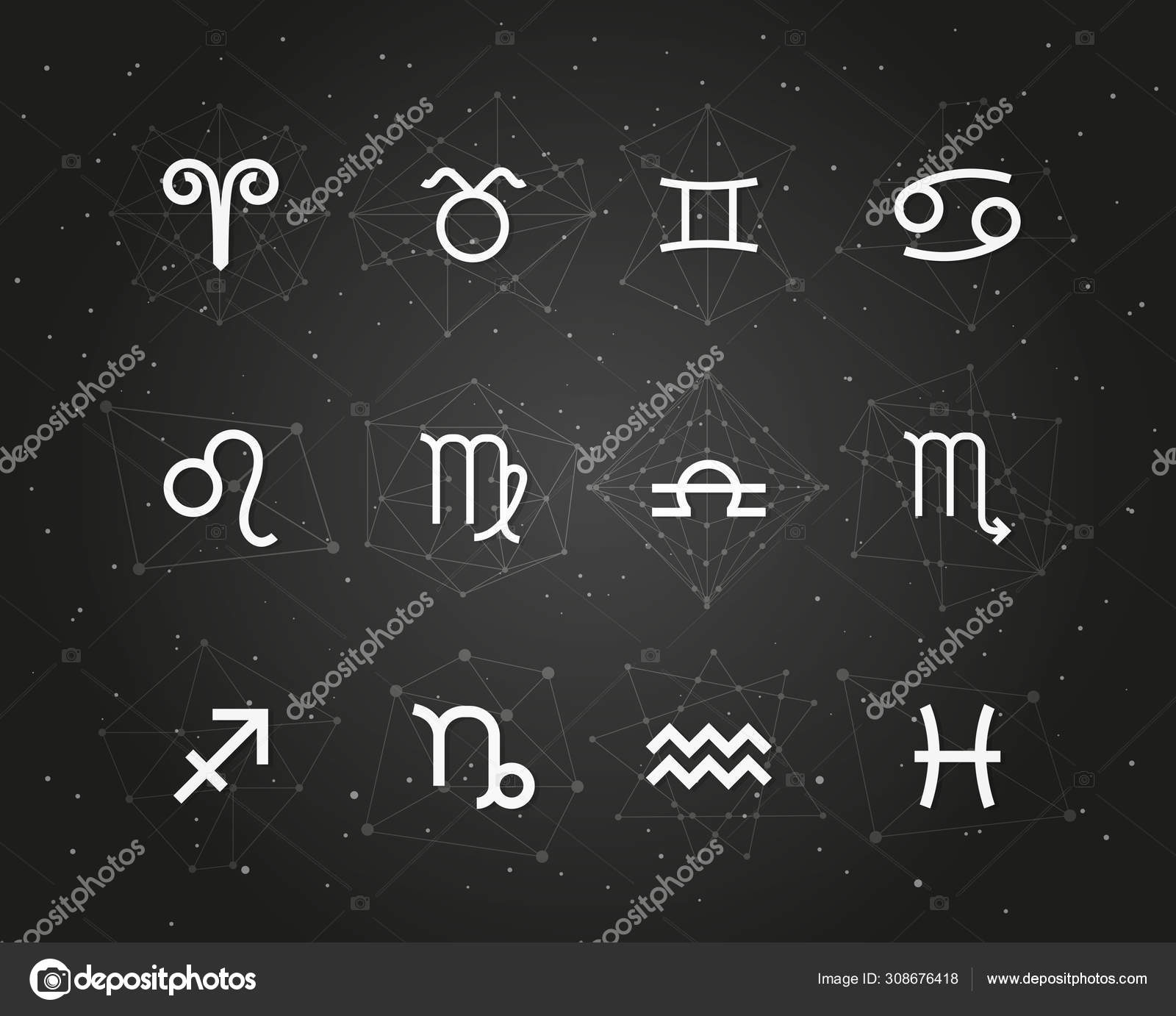 Universal Zodiac Sign Vector Set Stock Vector by ©marklys 308676418