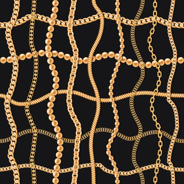 Gold chain lines luxury seamless pattern. For fashion design. Vector ...