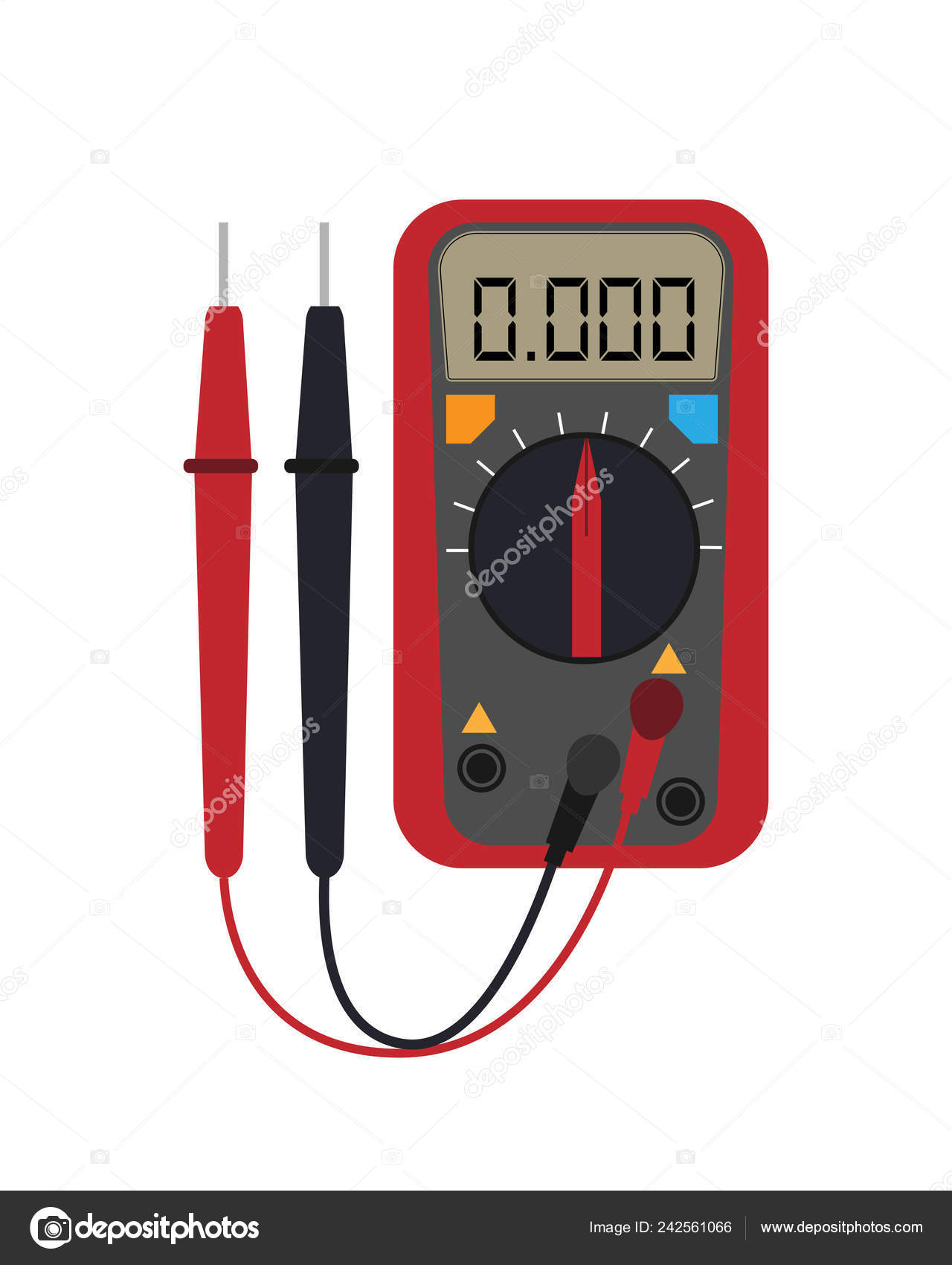 Digital multimeter. Electrical measuring instrument: voltage, amperage ...