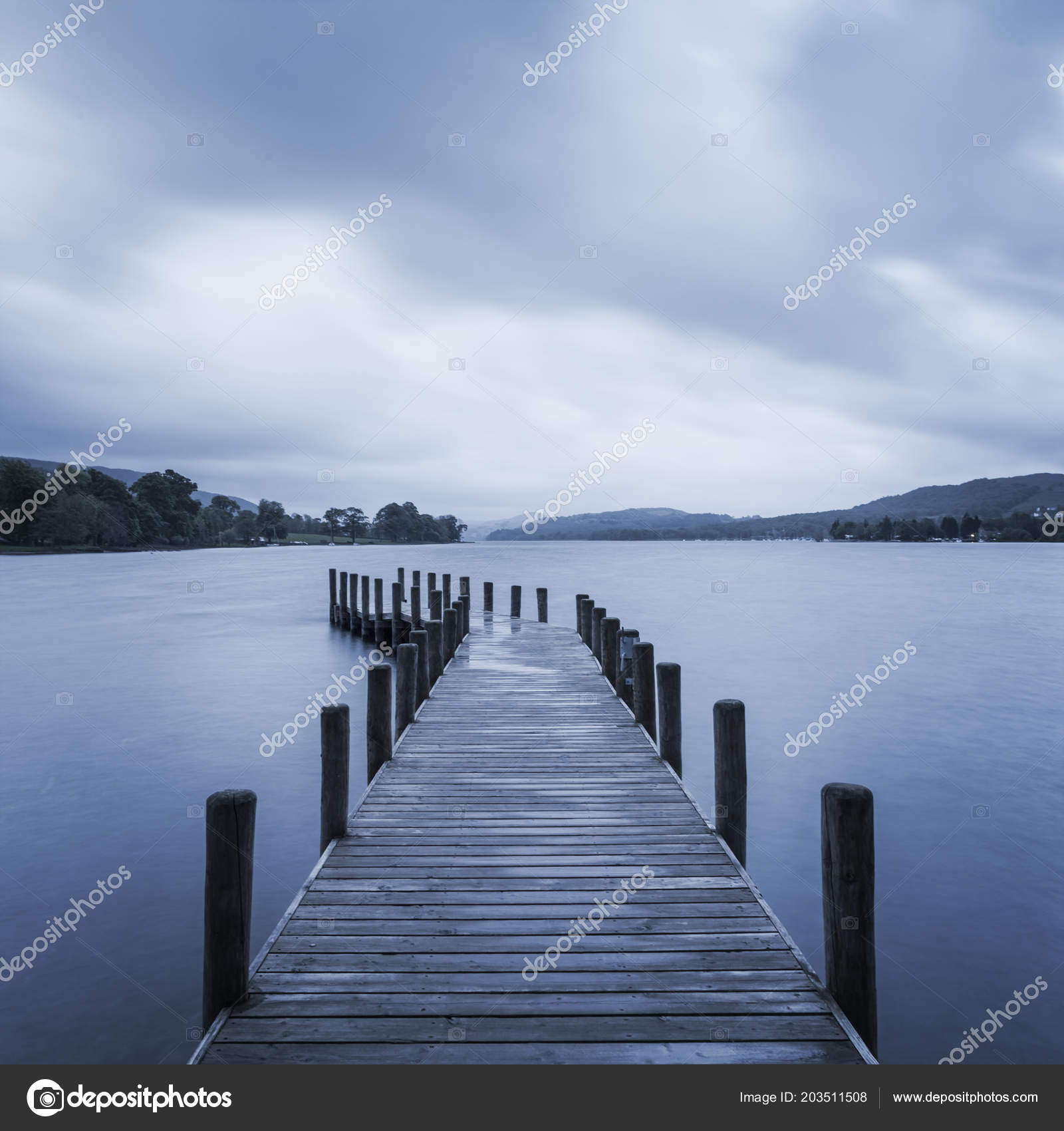 Jetty Lake District England Coniston Water Stock Photo by ...