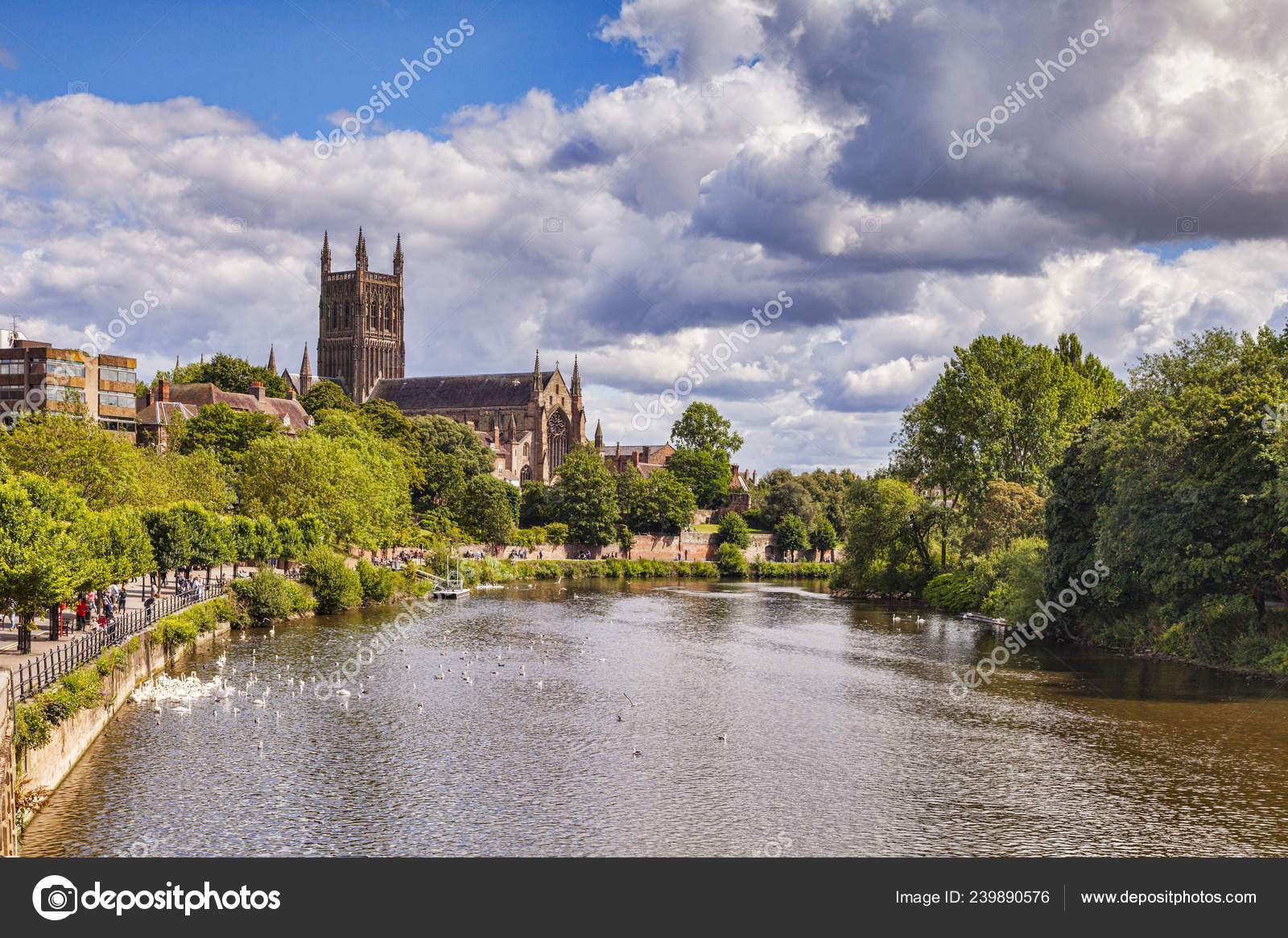 Worcester Cathedral and River Severn UK – Stock Editorial Photo ...
