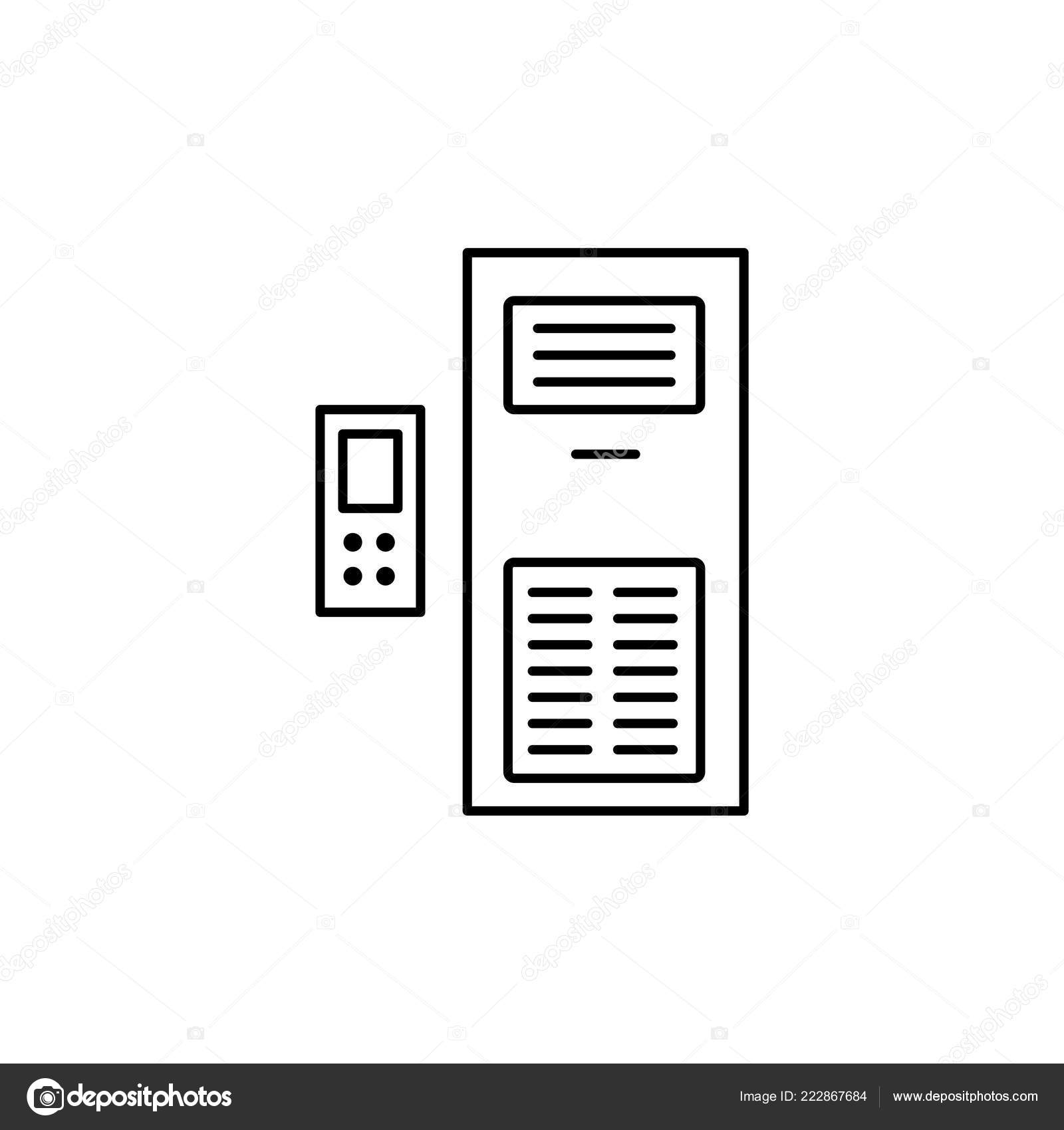 Vector Illustration Column Air Conditioner Remote Control Panel Line ... Vector Illustration Column Air Conditioner Remote Control Panel Line ...