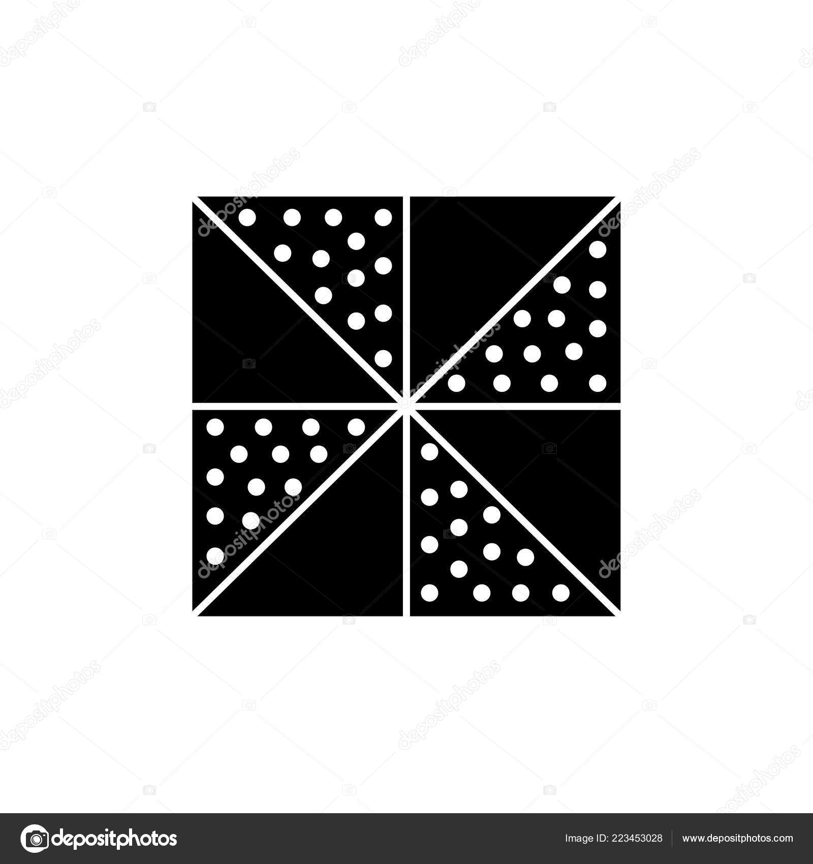 Black White Vector Illustration Patch Quilt Pattern Line Icon Quilting ...