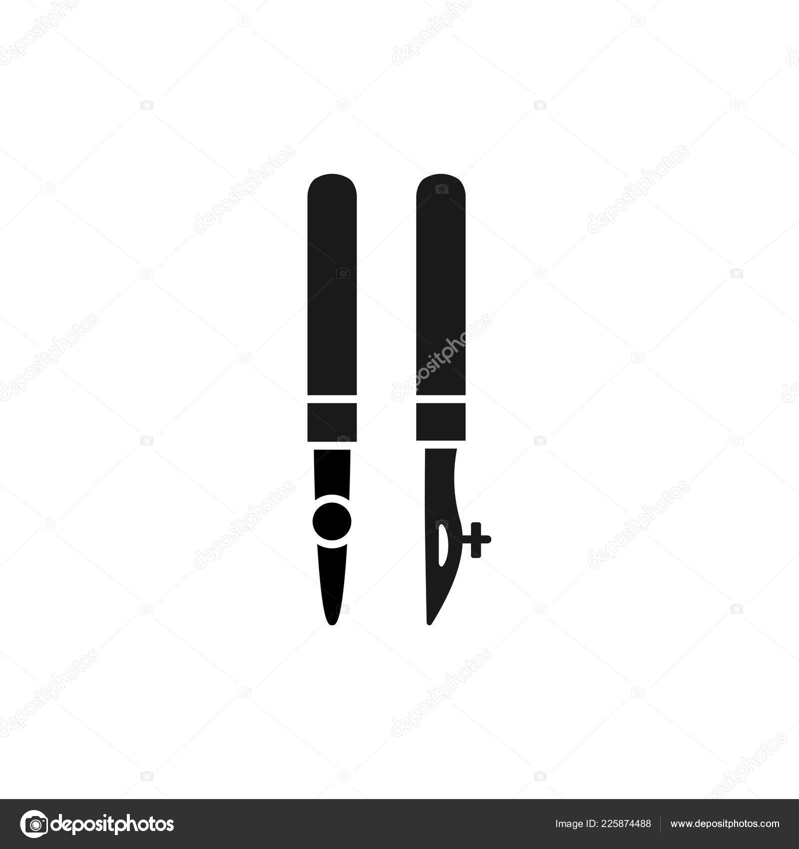 Black White Vector Illustration Ruling Pens Apply Ink Masking Fluid ...