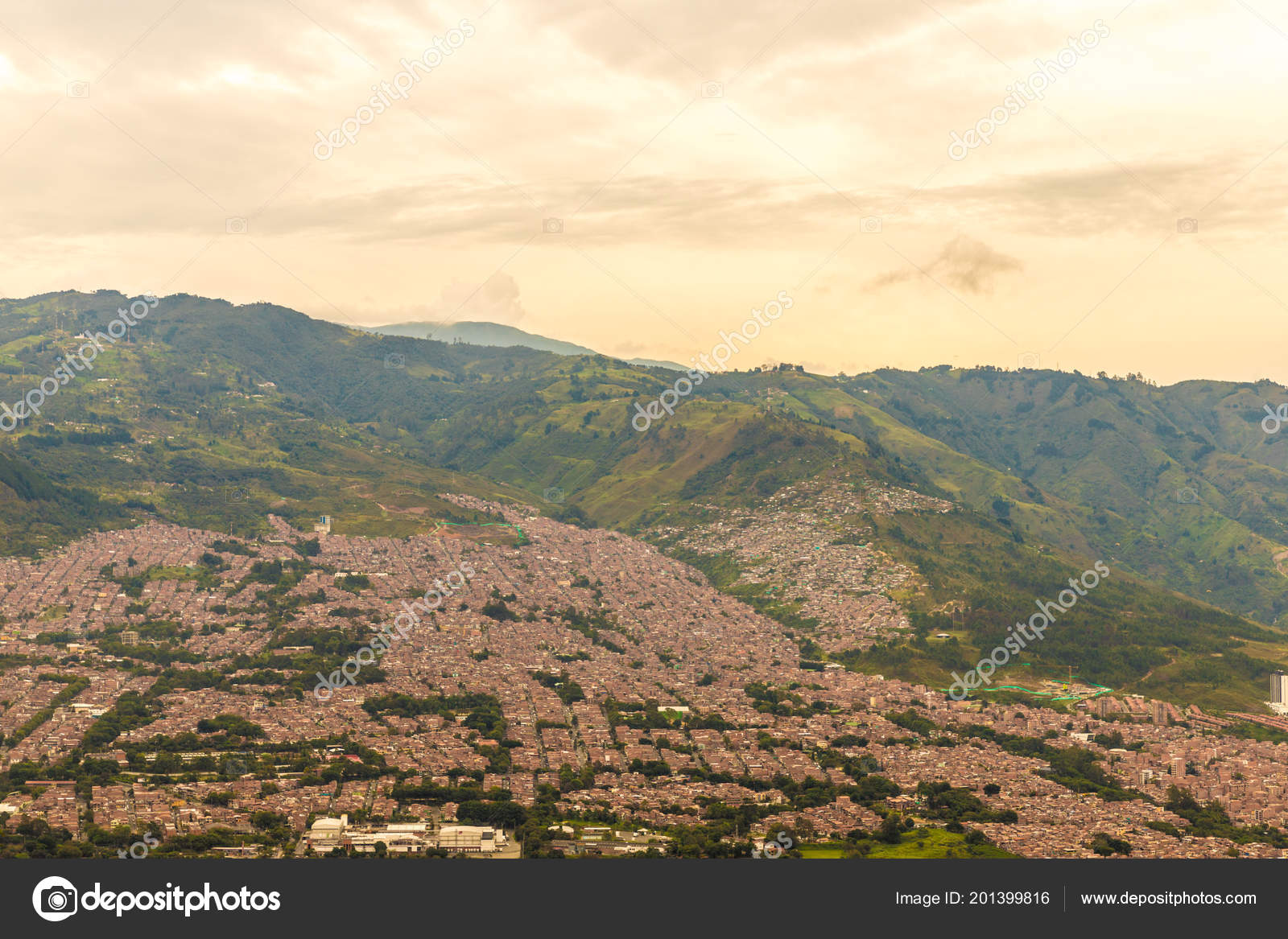 A view from high up over Medellin Colombia. — Stock Photo ...
