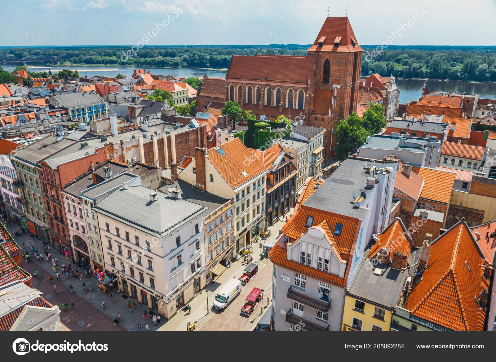 Torun Poland June 2018 Aerial View Historical Buildings Roofs Polish ...
