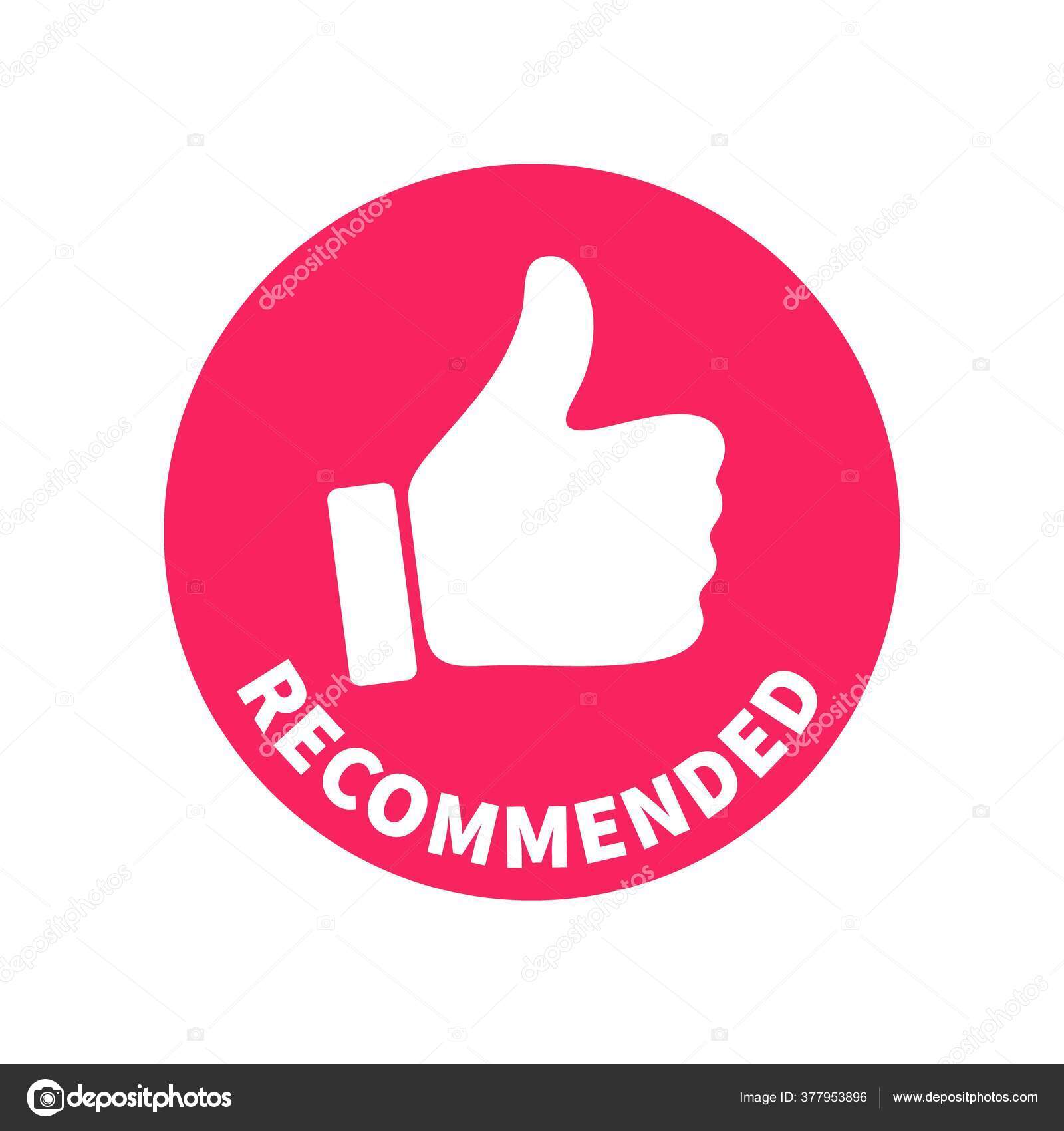 Red Tag Banner Recommended Vector Sign Thumb Text Inscribed Circular ...
