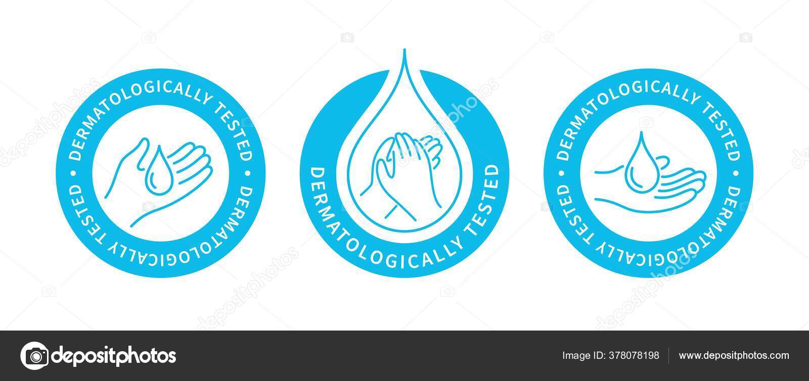 Dermatologically Tested Vector Sticker Label Ready Icons Set Use ...