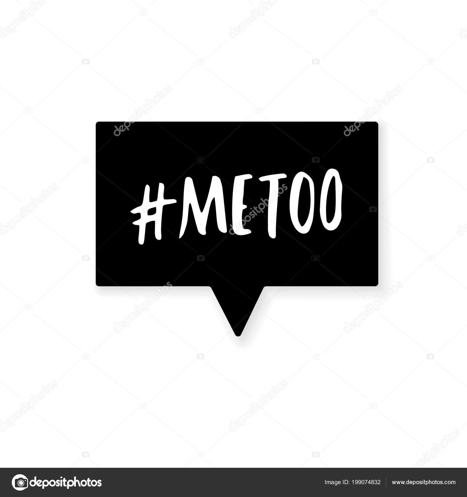 Metoo Card Speech Bubble Handwritten Lettering Too Inscription Metoo ...