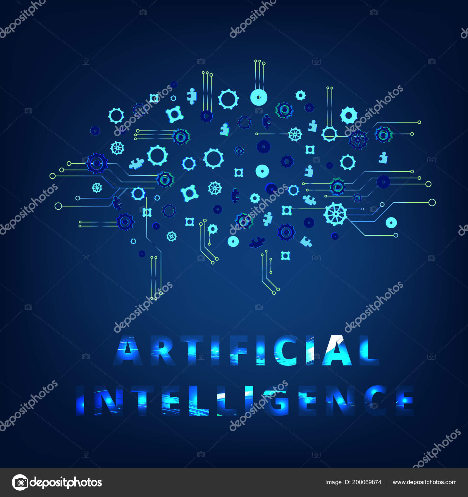 Artificial Intelligence Banner Decoration Concept Vector Illustration ...