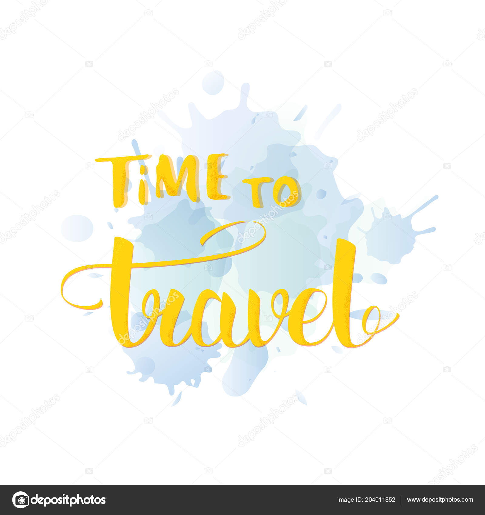 Time Travel Poster Phrase Decorative Watercolor Splash Background ...