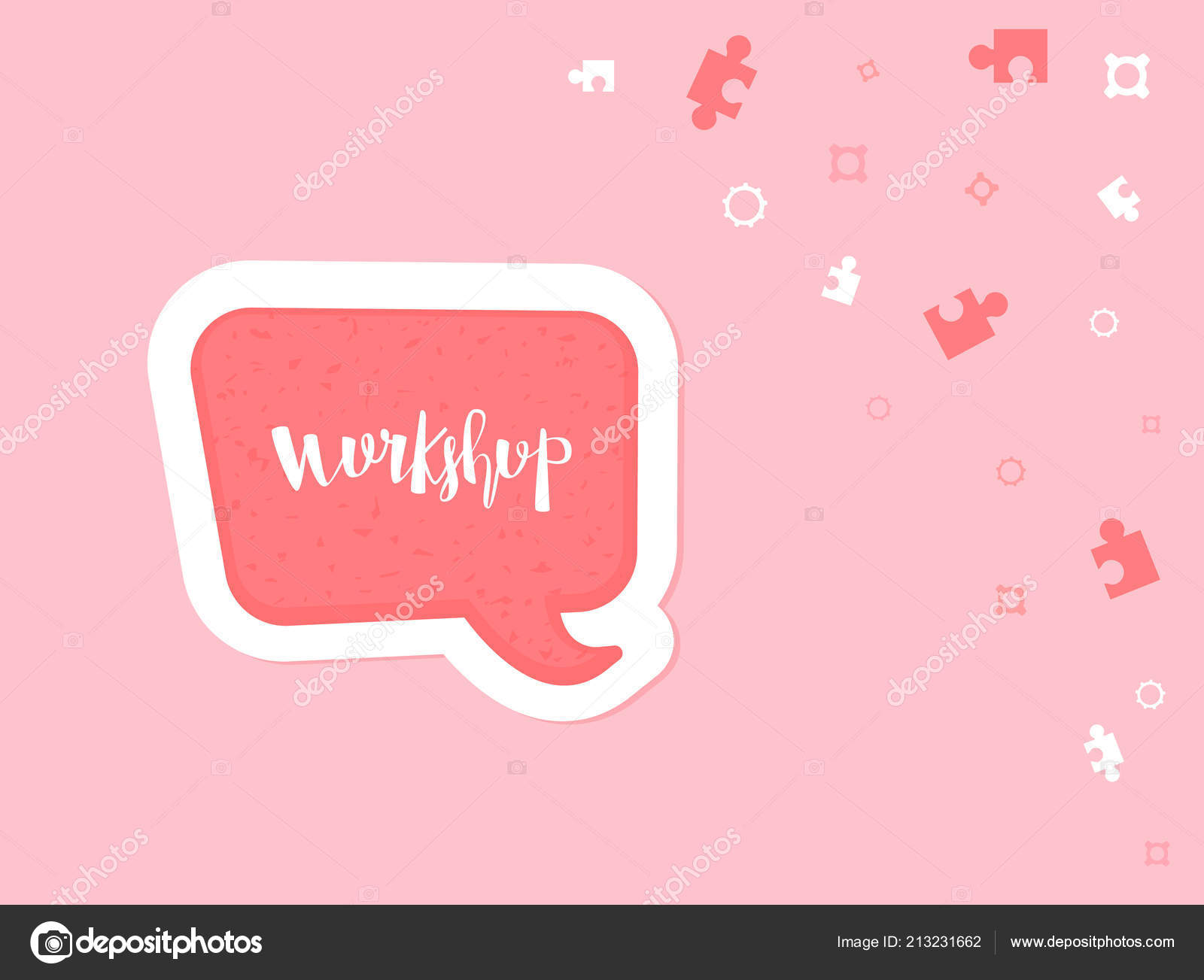 Workshop template with handwritten lettering. Vector illustration ...