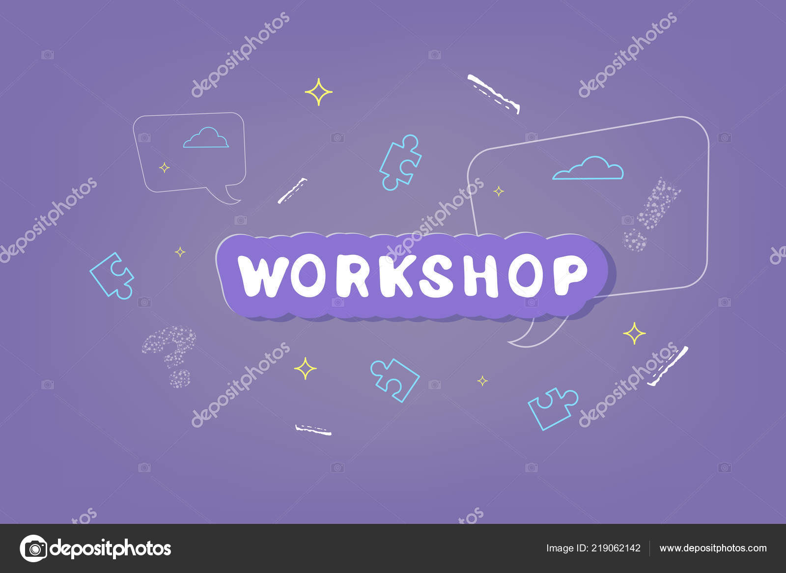 Workshop template with handwritten lettering. Vector illustration ...