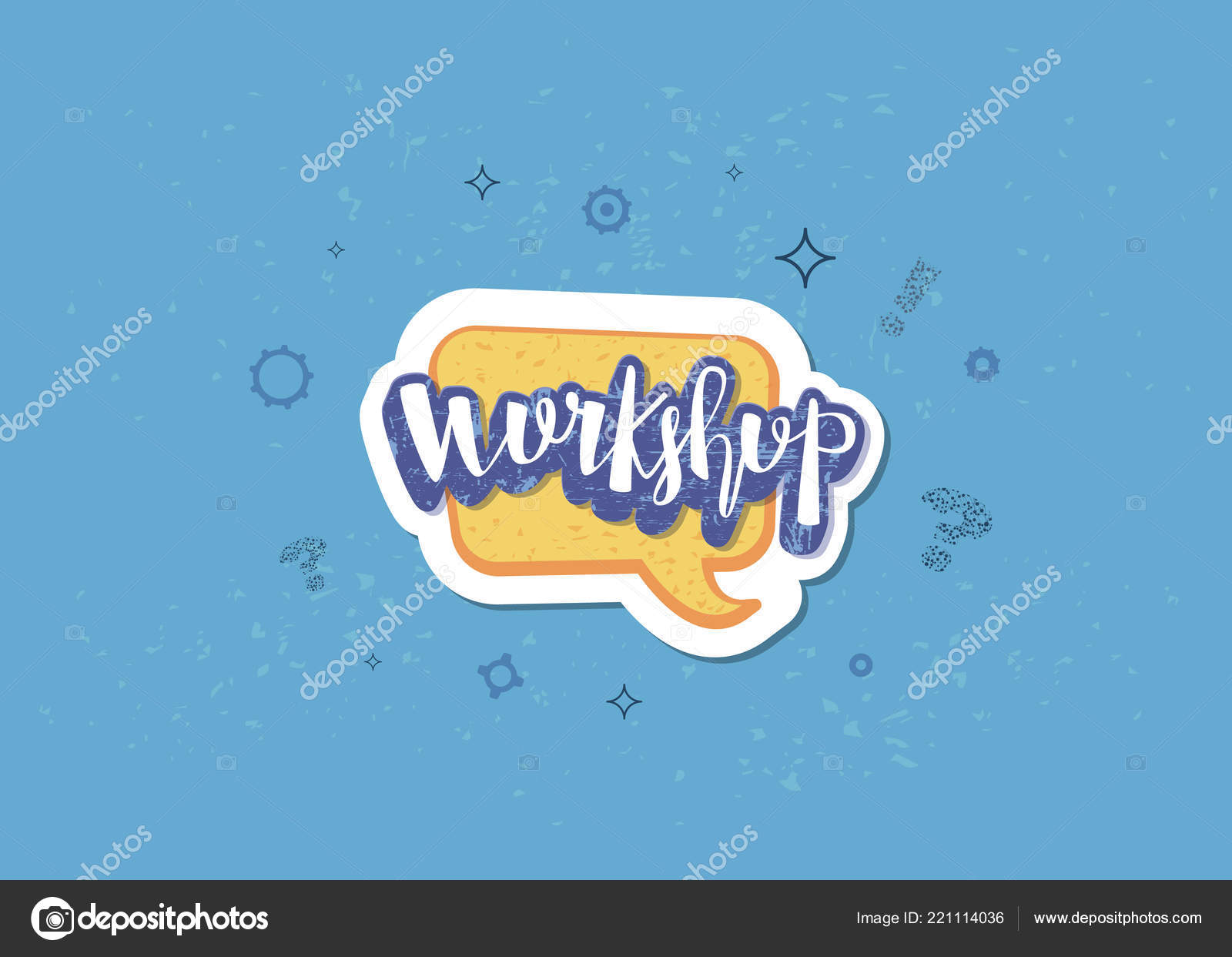 Workshop template with handwritten lettering. Vector illustration ...