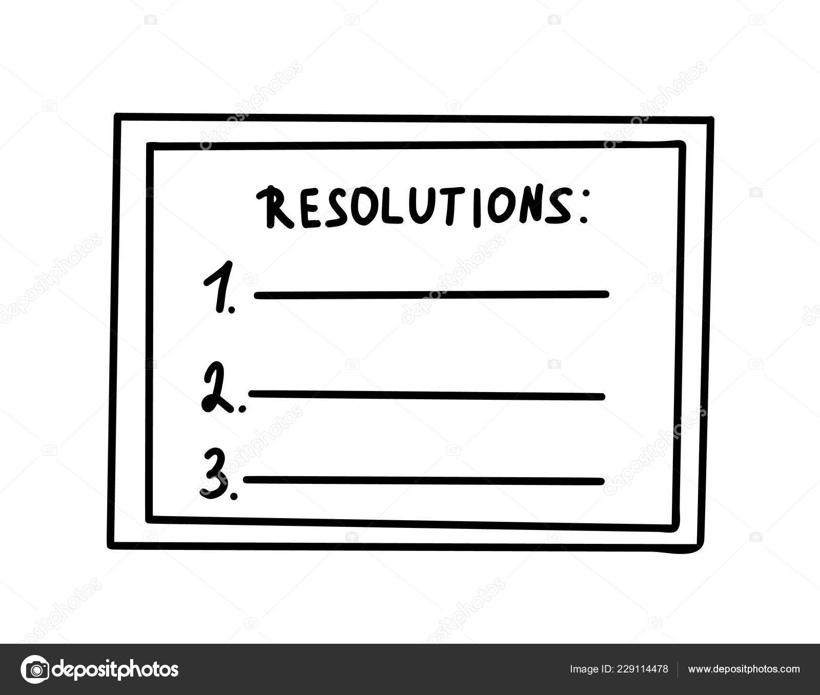 Resolutions template. Blank for goals. Vector illustration. Stock ...