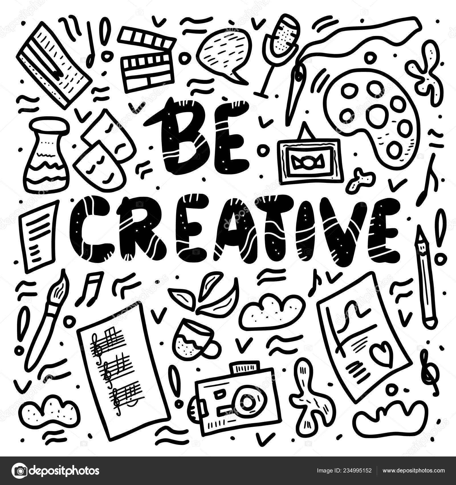 Be creative quote with decoration. Vector design. Stock Vector Image by ...