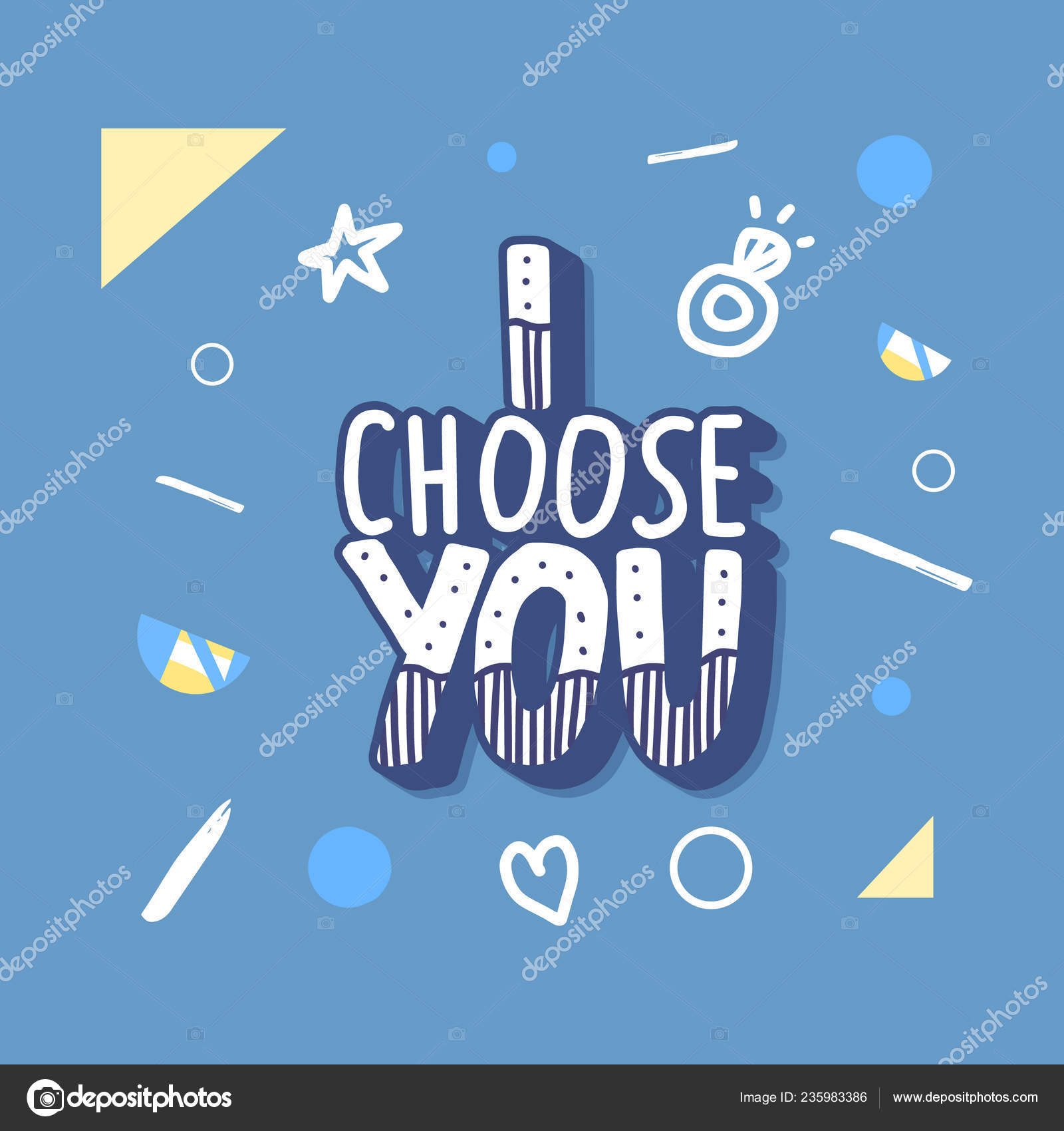I choose you handwritten vector lettering. Stock Vector by ©Syuzannam ...