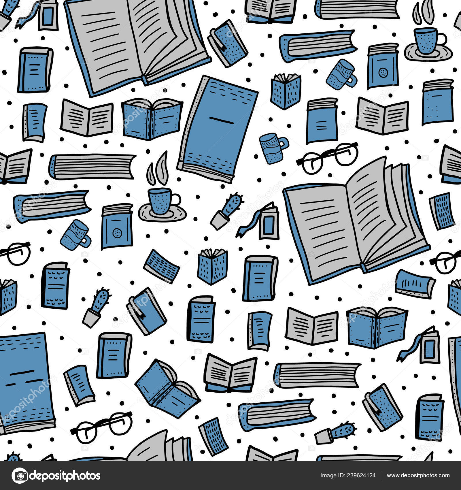 Vector seamless pattern of book set. Stock Vector Image by ©Syuzannam ...