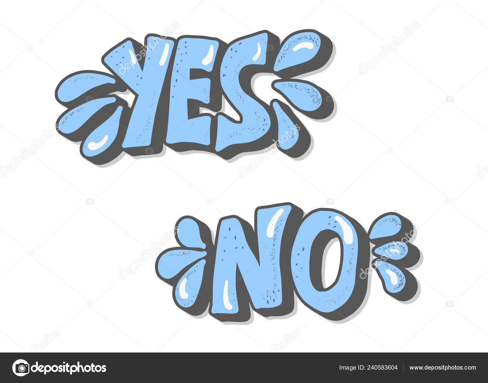 Yes and no hand lettering. Vector illustration. Stock Vector Image by ...