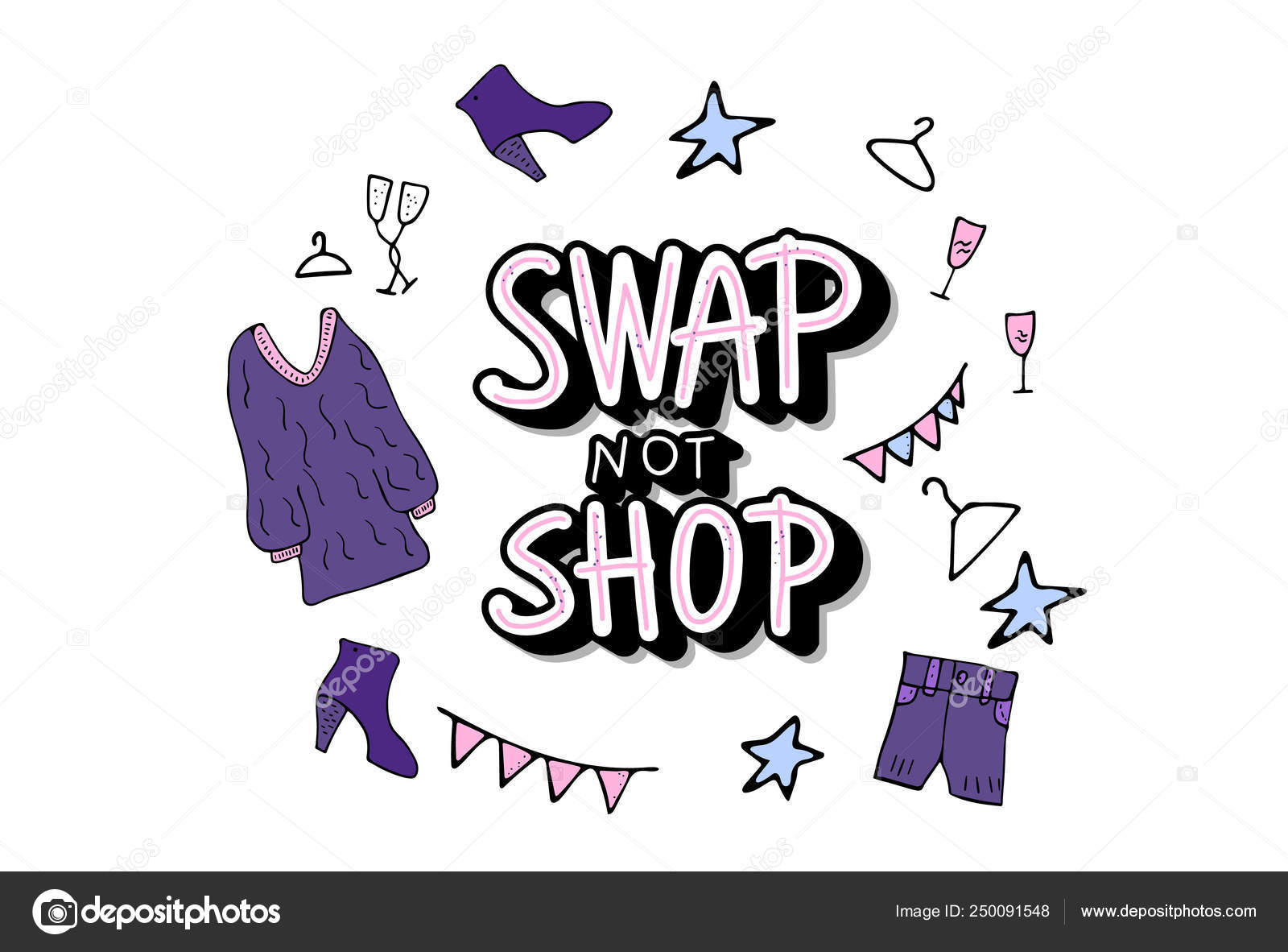 Swap hanwritten lettering. Vector concept design. Stock Vector by ...