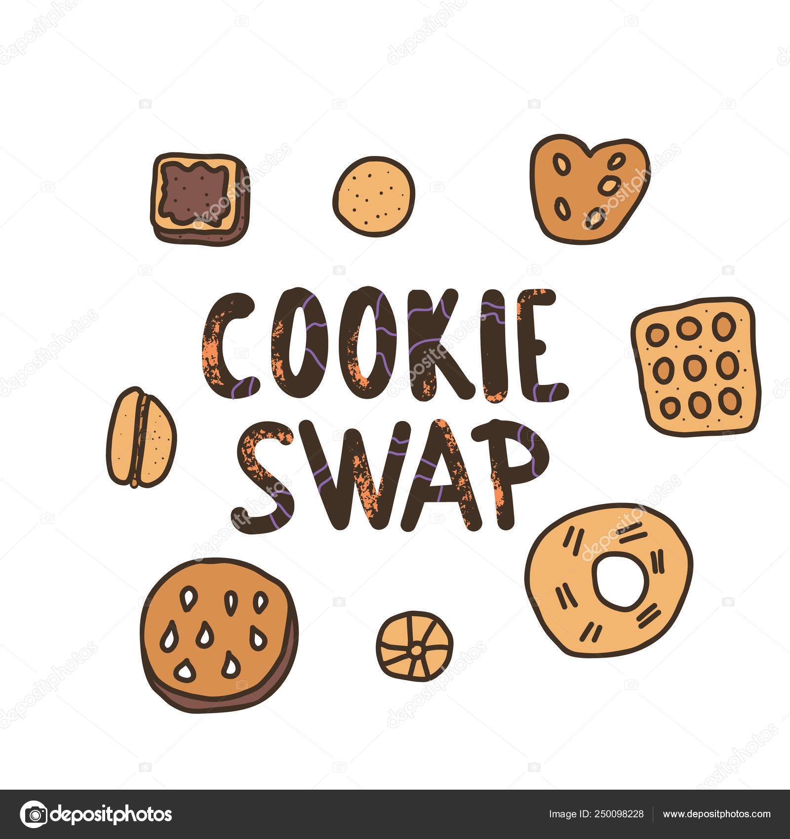 Cookie Swap lettering. Vector concept design. Stock Vector Image by ...