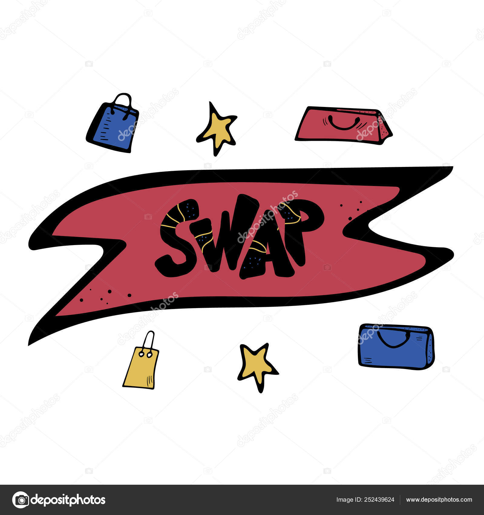 Swap hanwritten lettering. Vector concept design. Stock Vector by ...