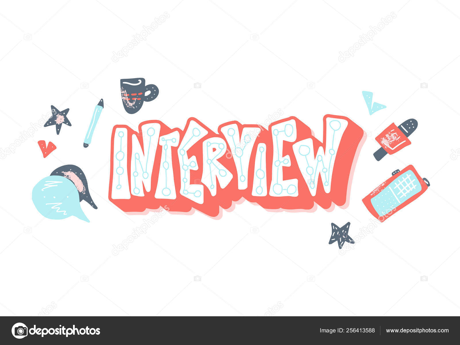 Interview design poster. Vector illustration. Stock Vector Image by ...
