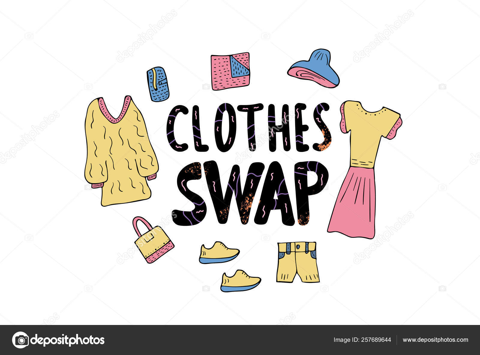 Swap hanwritten lettering. Vector concept design. — Stock Vector ...