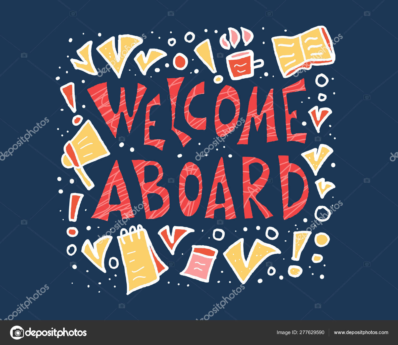 Welcome aboard concept quote. Vector color text. Stock Vector Image by ...