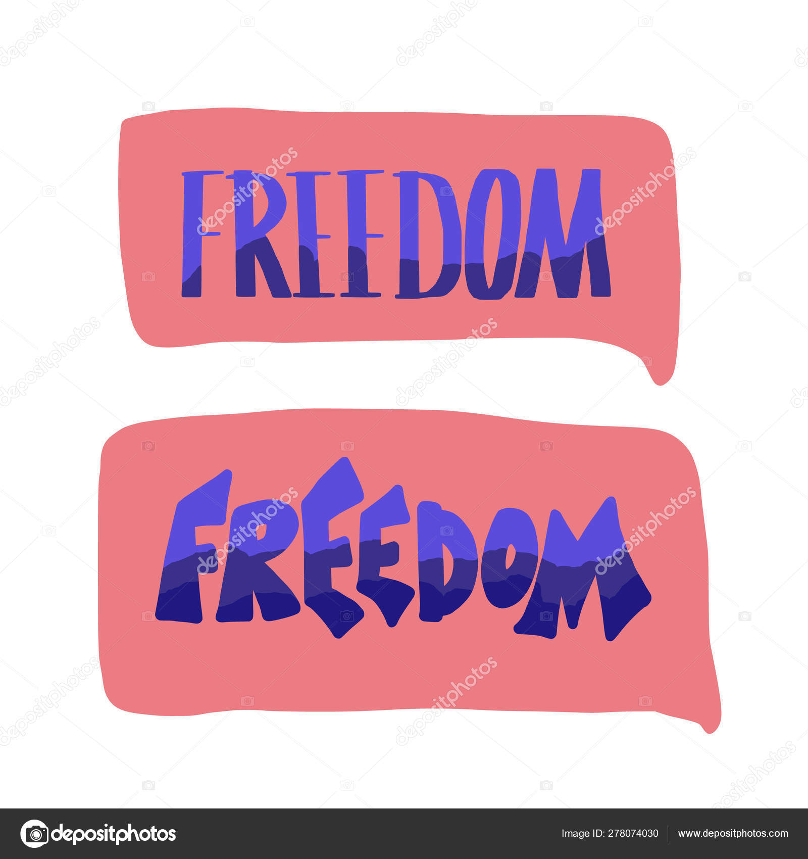 Freedom Quote Vector Concept Desing Stylized Word Stock Vector By ©syuzannam 278074030