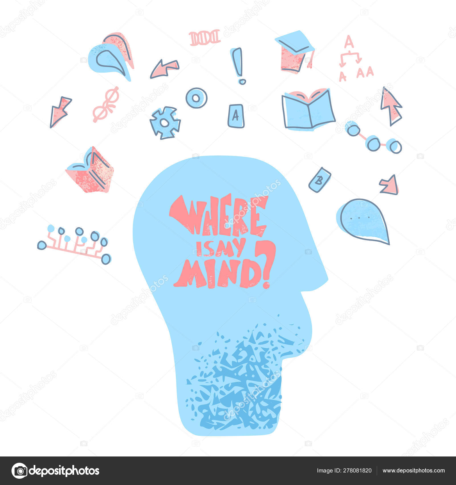 Where is my mind quote. Vector illustration. Stock Vector by ©Syuzannam ...