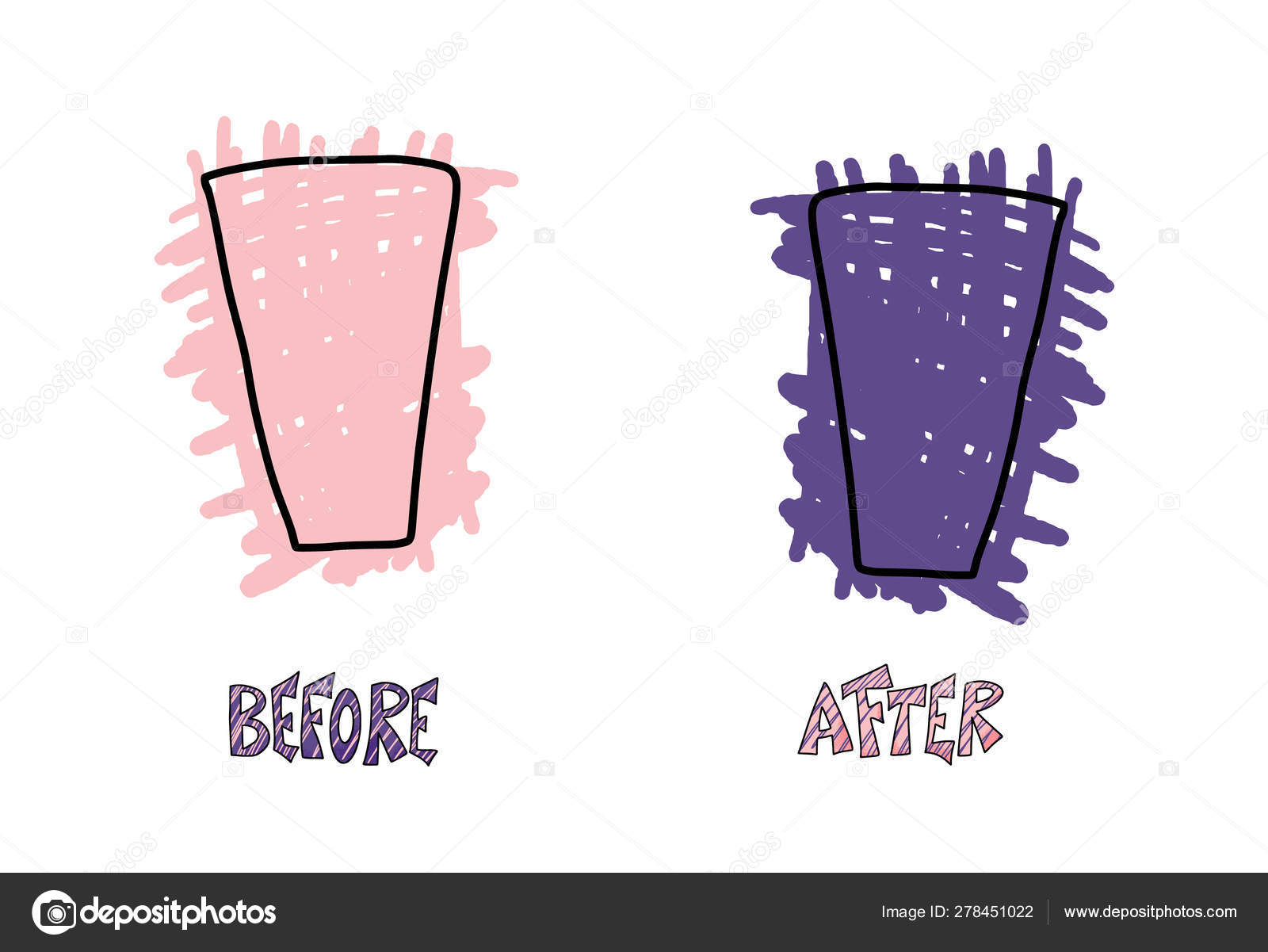 Before and after template. Vector screen elements. Stock Vector by ...