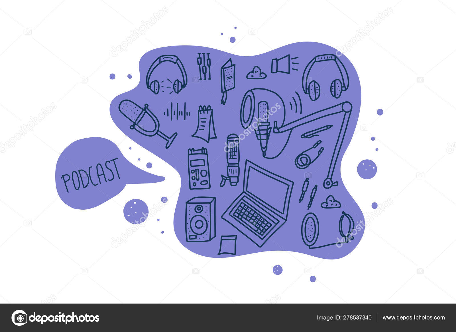 Podcast signs with text. Vector elements design. Stock Vector by ...